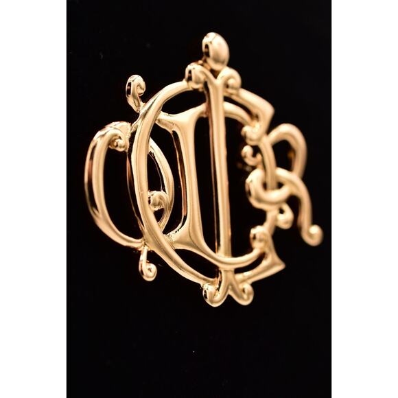 Dior | Jewelry | Christian Dior Vintage Logo Pin Brooch Insignia Script ...